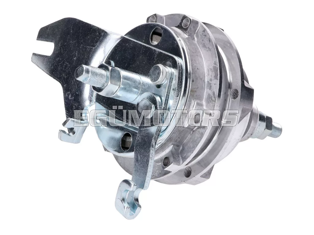 rear wheel hub complete w/ brake anchor plate and axle for P